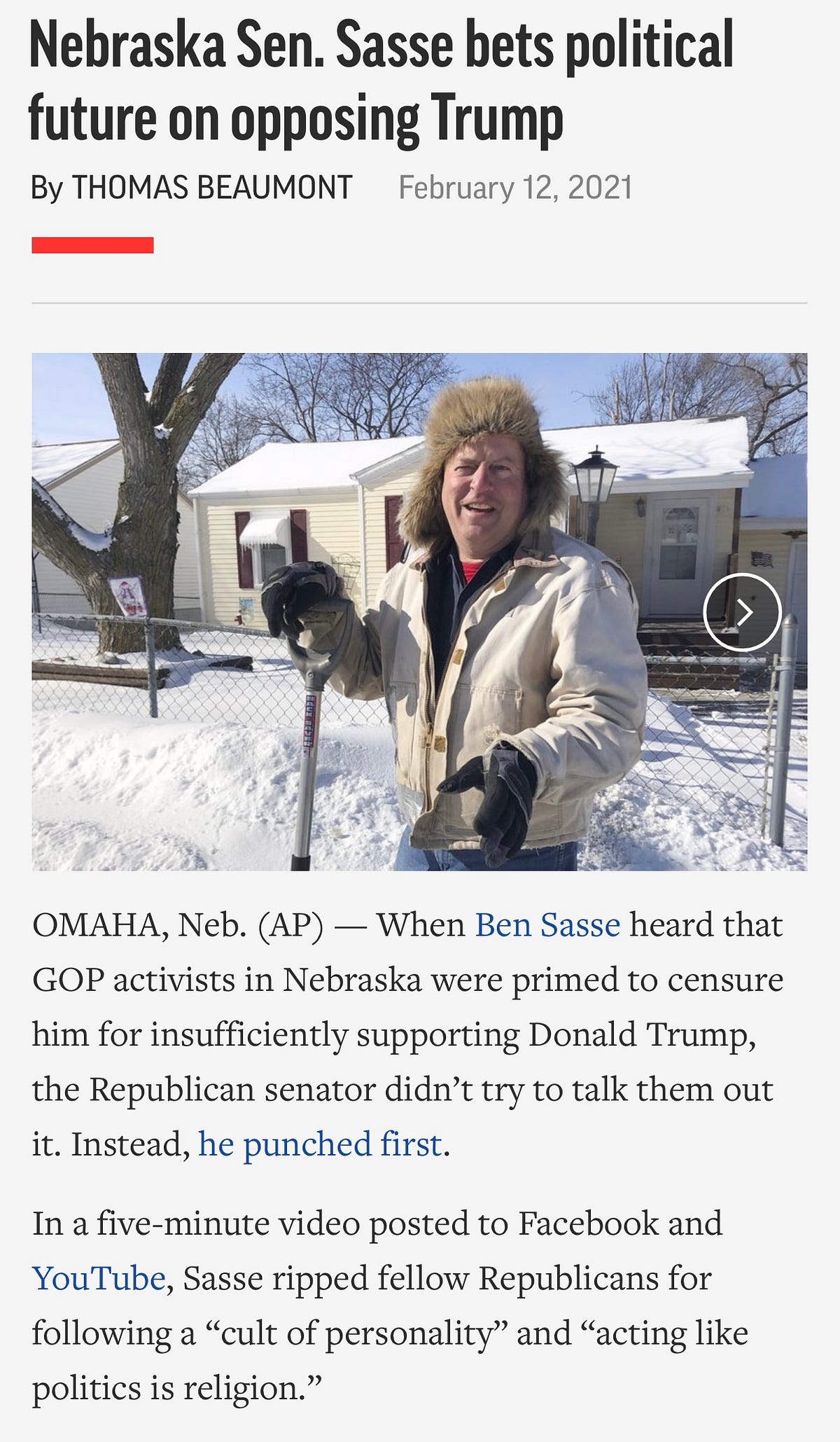 AN OPEN LETTER TO SENATOR BEN SASSE from John J. Manring | by ️ John J ...