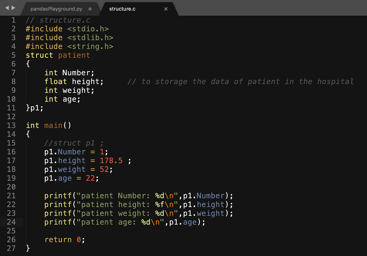 C language datatype:Structure. Purpose: | by Unknowntpo | Medium