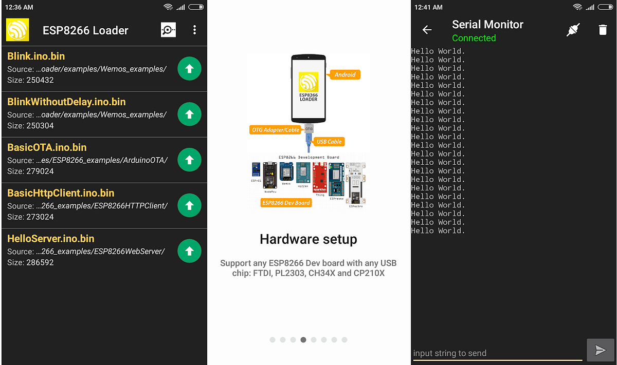 ESP8266 Loader App Lets Users Debug and Upload Binary Files via Android ...