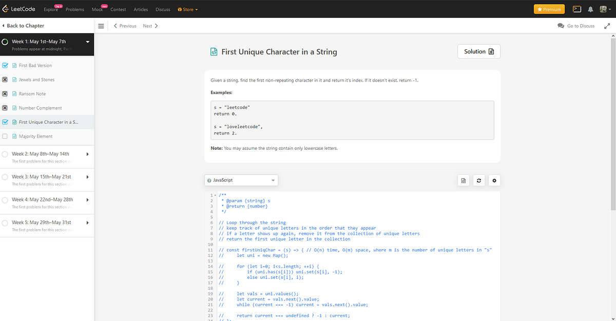 Teaching to learn: First Unique Character in a String | by Shane Quick ...