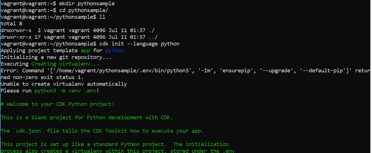 AWS CDK USING PYTHON AS LANGUAGE TYPE | by Nikhil Bhoj | Medium