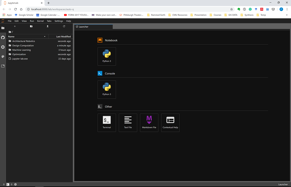 Starting Jupyterlab App Visual Interactive Computing