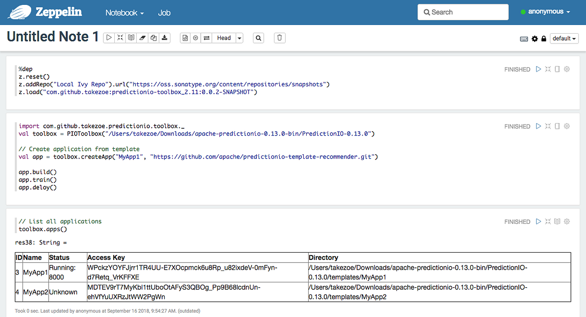 MLOps on Notebook: Apache PredictionIO and Apache Zeppelin | by Naoki Takezoe | Medium