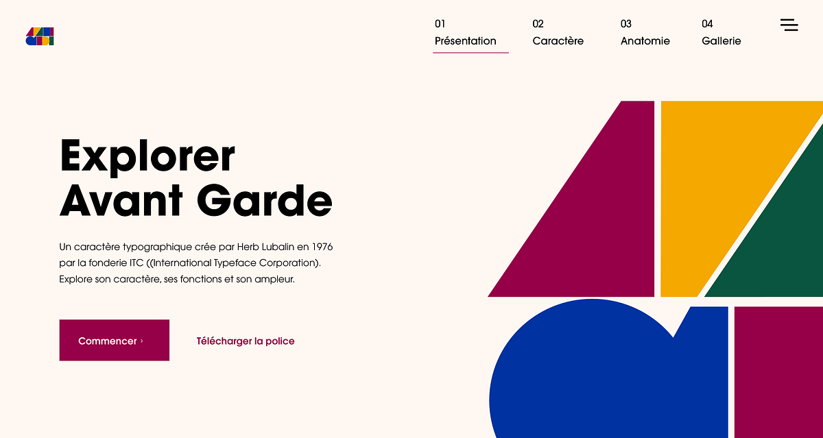 Avant Garde — Specimen typographic website | by pauline | Medium