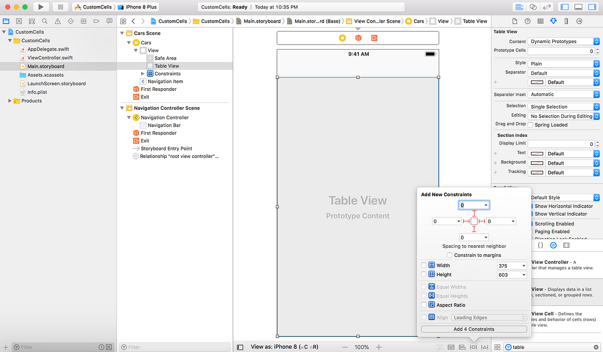 Custom Table Cell iOS Development. | by Akhil Koothal | Medium