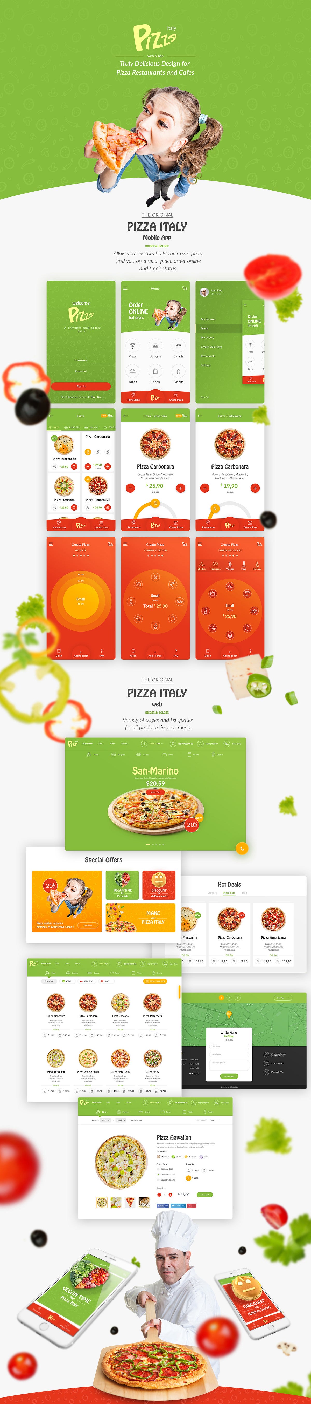 Pizza Constructor Concept Design. Food services, such as restaurants ...