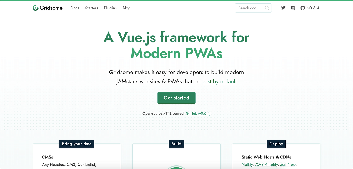 Introduction to Gridsome. Gridsome is a Vue.js-powered, modern… | by Jeff Landen | Bee and Bloom ...