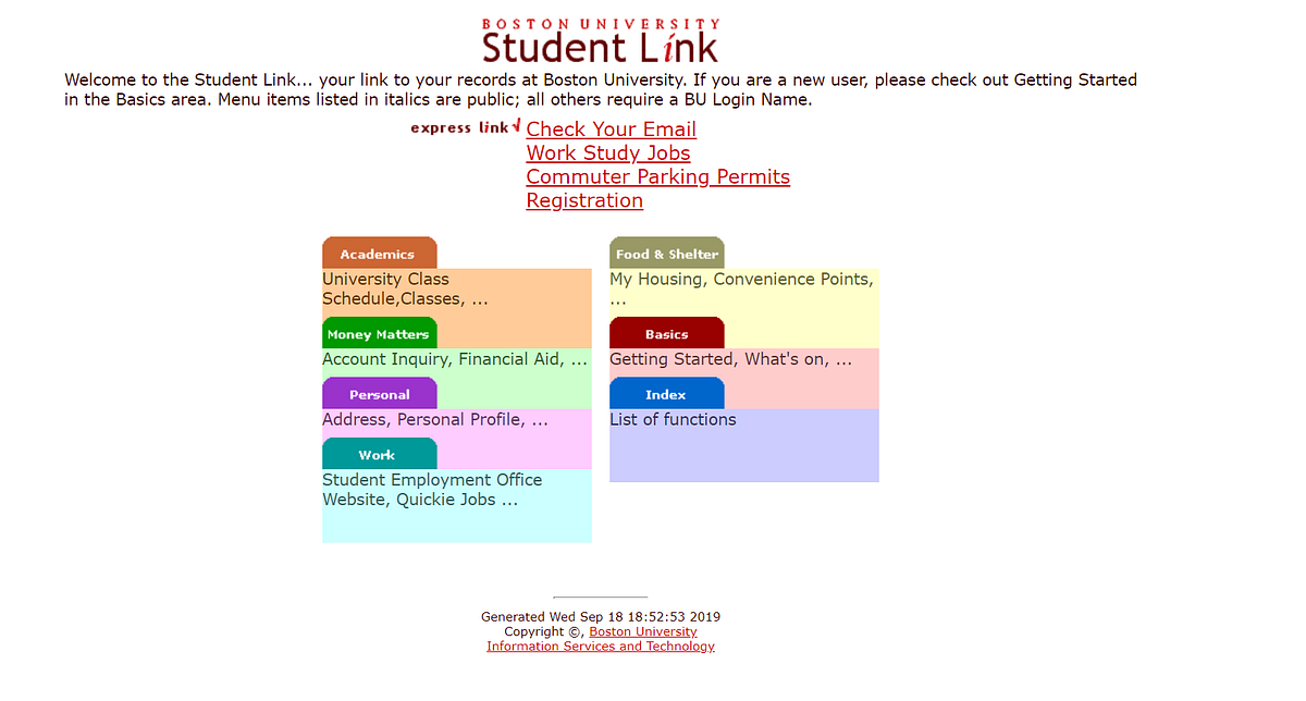 Time to Rethink the StudentLink. As a student at Boston University ...