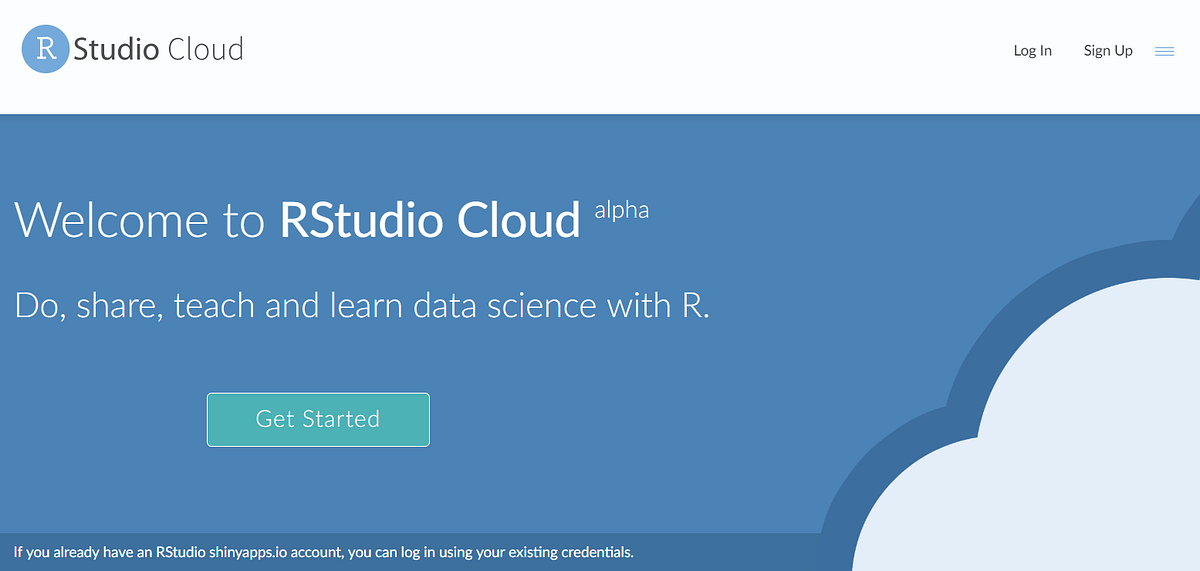 R Studio Cloud 에 대해서 알아보자.. R Studio Cloud 에 대해서 알아보려 한다. R사용자는… | by 미완성의 신 | Medium
