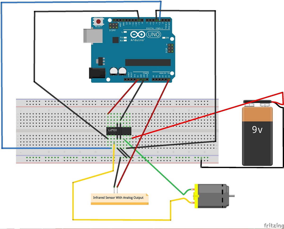Dc Motor Control Using Arduino Uno And Ir Sensor By Naga Surya 7189