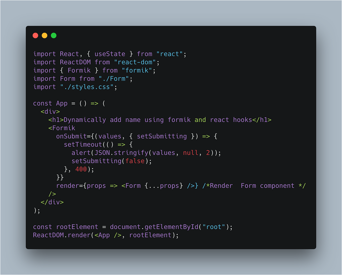 Formik with React hooks. I know the title seems little awkward… | by ...