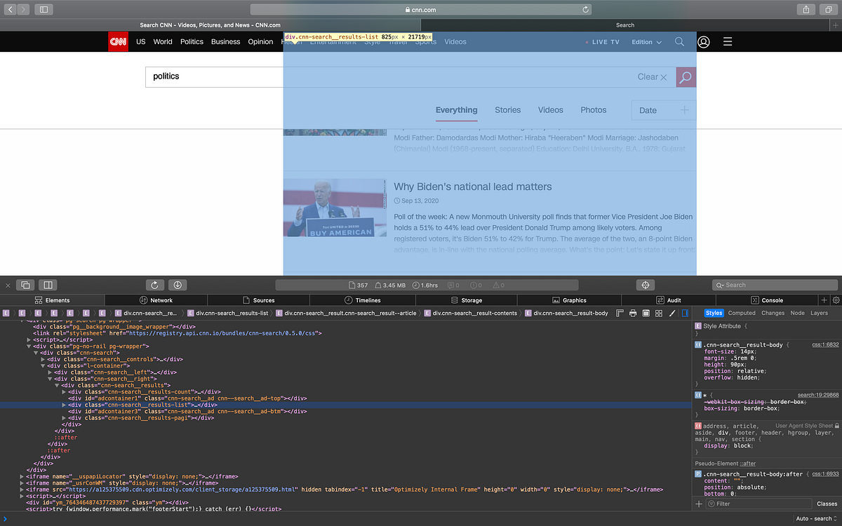 CNN News Scraping using Selenium. This is article will help you to… | by Mdayanc | Medium