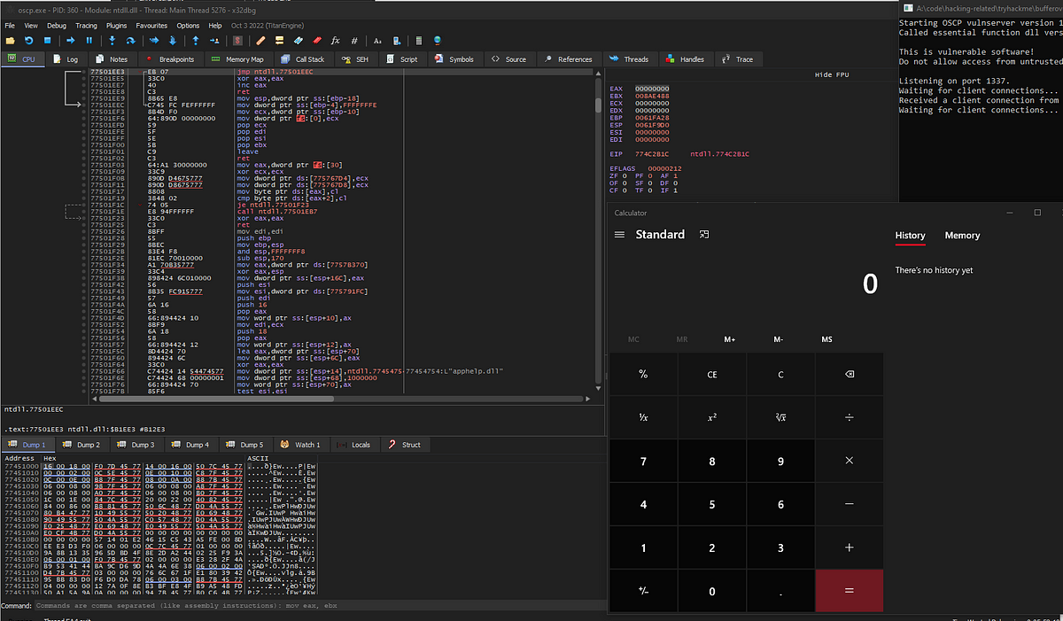 TryHackMe using x32dbg overflow 1 | Medium TryHackMe using x32dbg overflow 1 | Medium