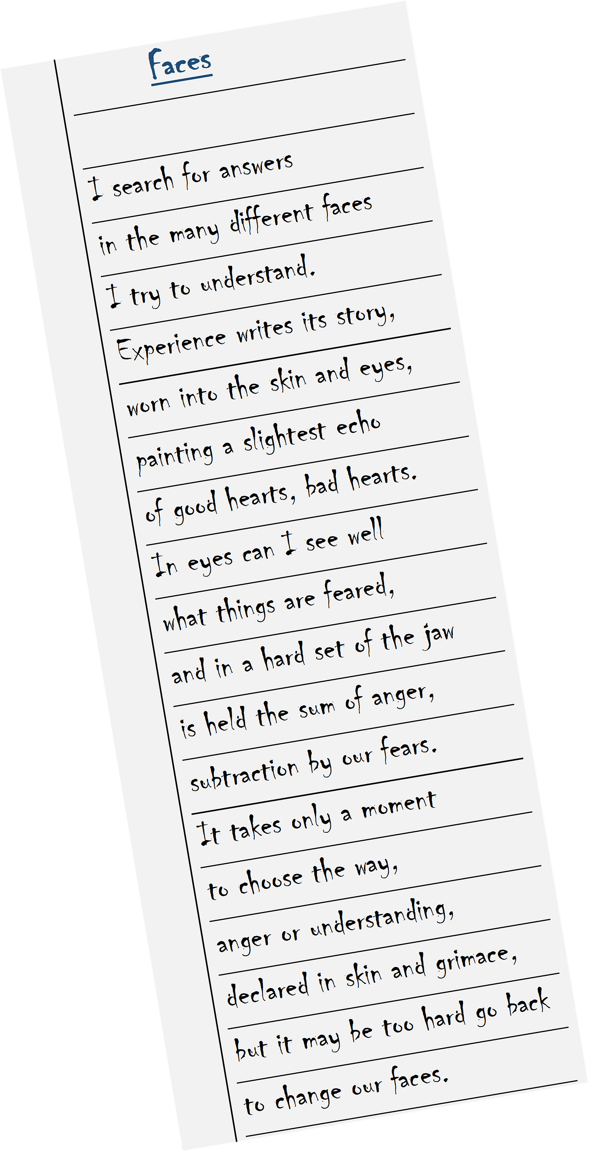 faces. Little Poem from ‘In the Minuses’ | by Martine Weber | Dreams ...