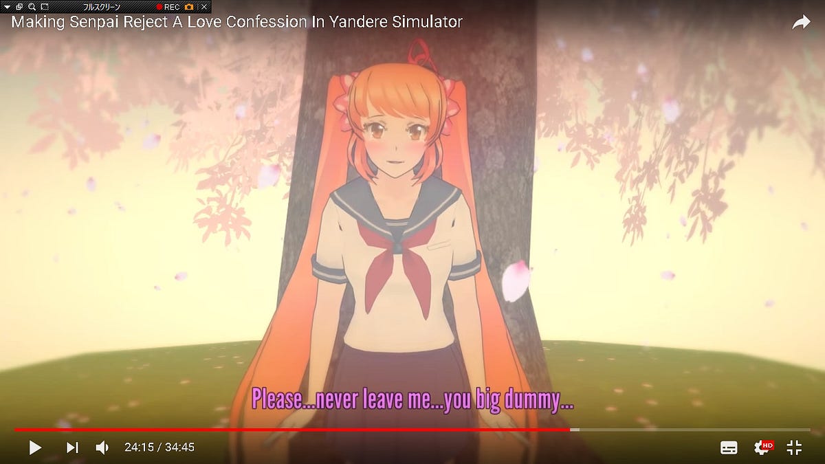 6．ヤンデレシュミレーター Making Senpai Reject A Confession In Yandere Simulator 11 ...