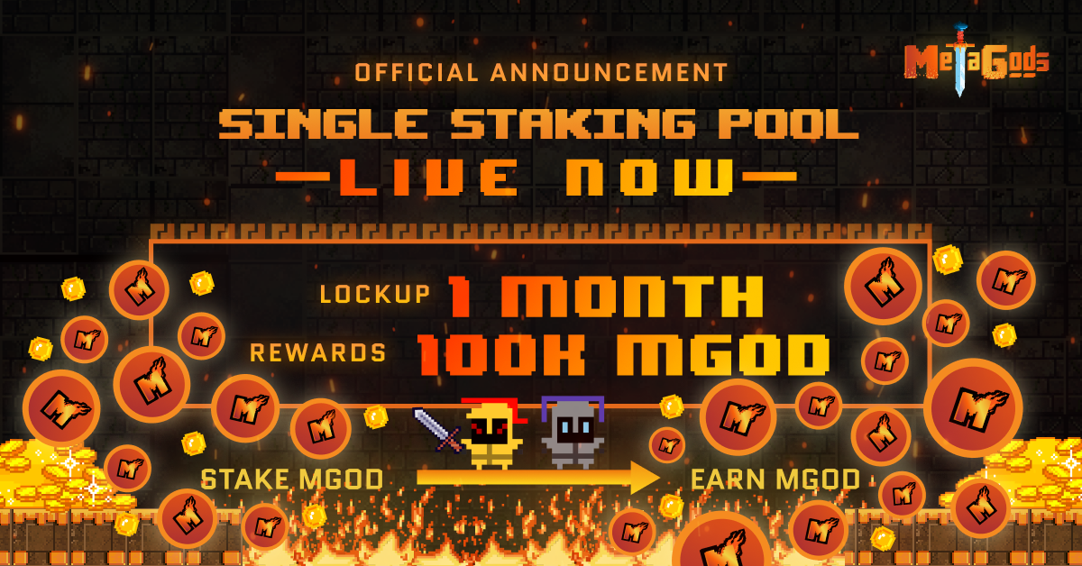 MetaGods Officially Announces Single Staking Pool — Stake $MGOD for ...