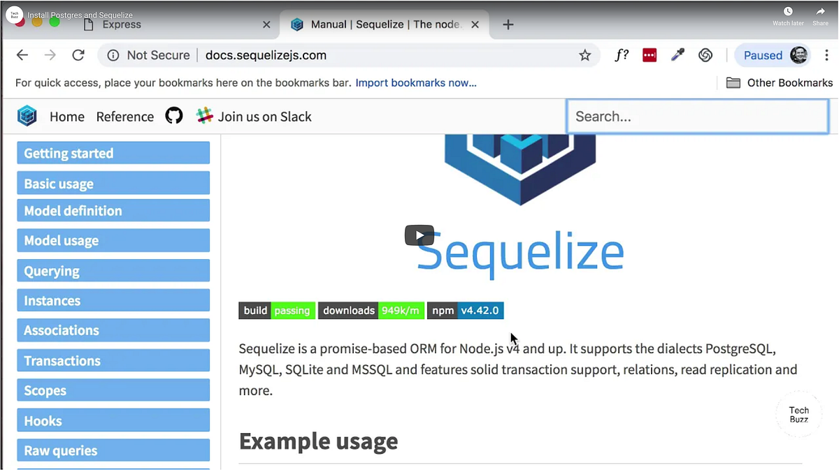 14 — Install Postgres and Sequelize | by Bahadir Balban | Tech Buzz | Medium