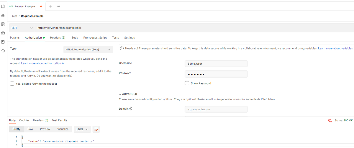 Postman 401 Unathorized using NTLM | by Andrei Vlad | Medium