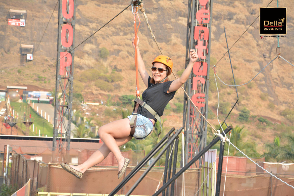 Enjoy India’s Longest Flying Fox of 1250ft at Della Adventure Park | by ...