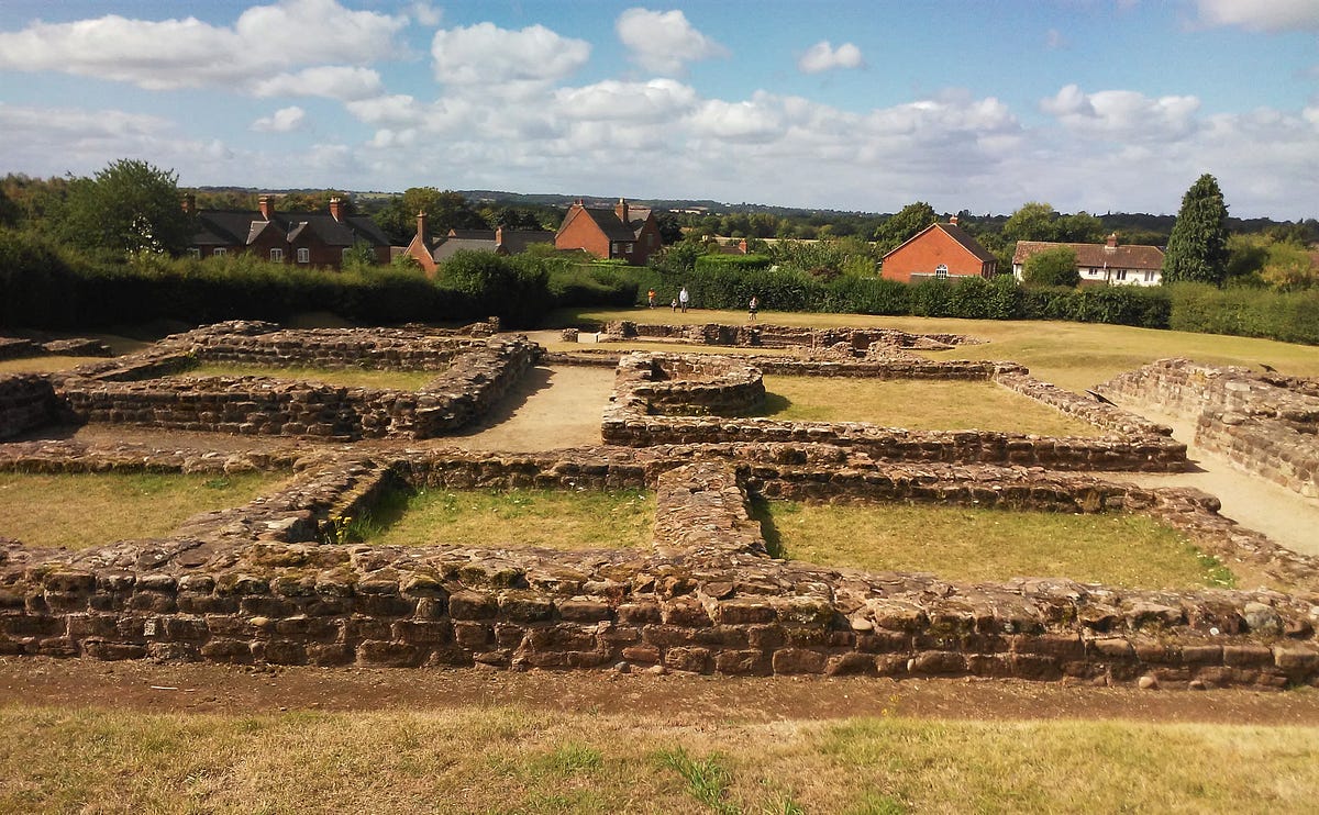 Wall Roman Site and City Ruins. In the early morning sunshine of 19th ...
