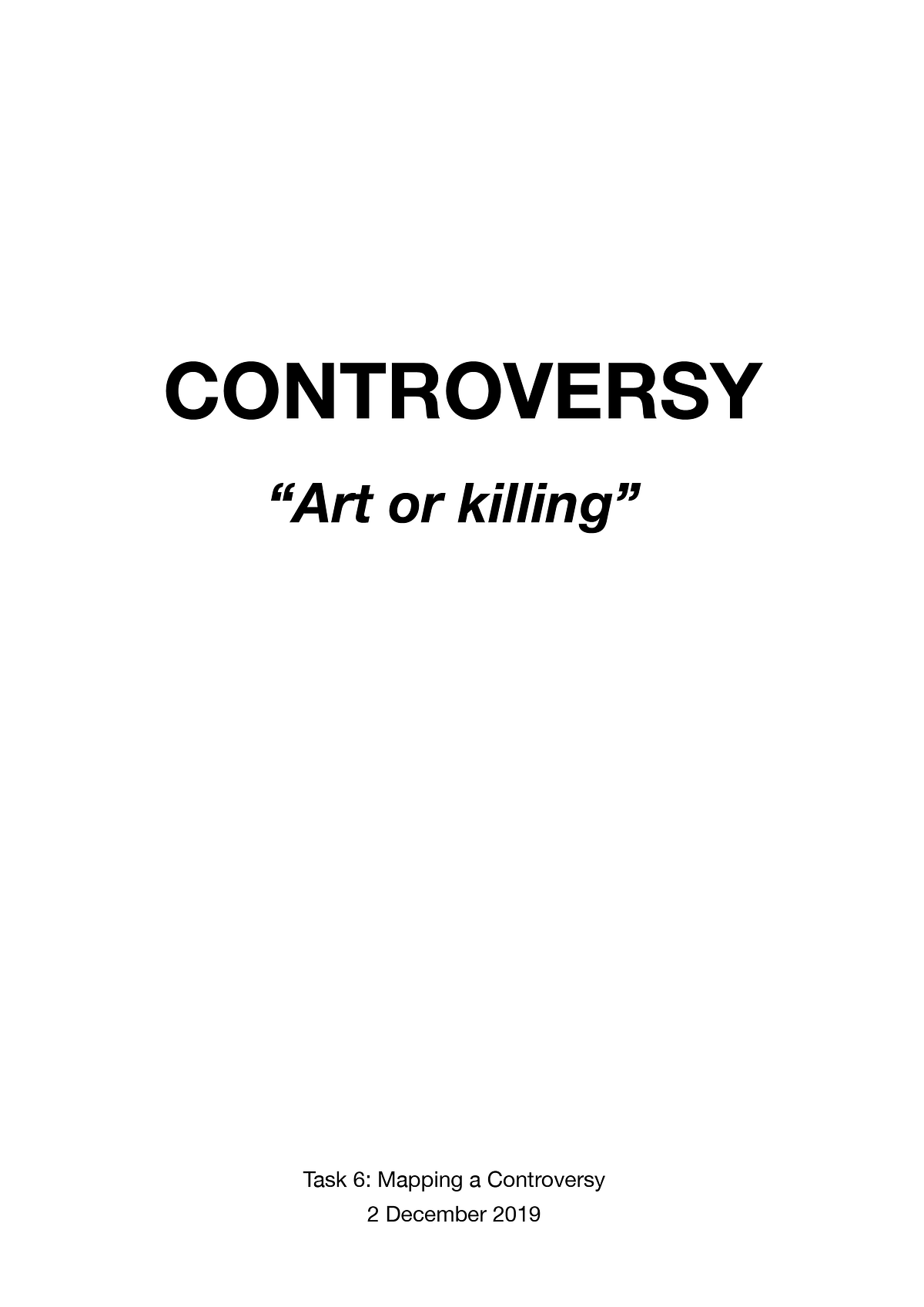 Mapping a controversy// Art or killing | by Schujia | Medium