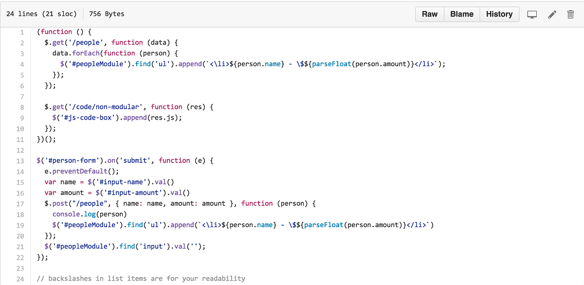 Modular JQuery. This is my break through from writing… | by Kevin Mircovich | Medium