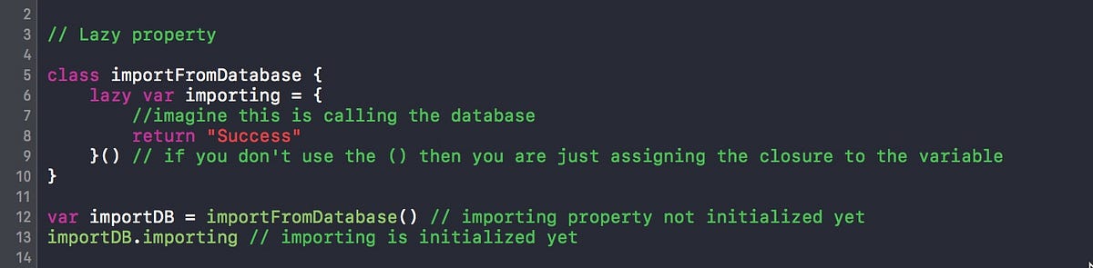 Swift lazy properties. What is the lazy keyword ? | by Cosmin Mircea | Medium