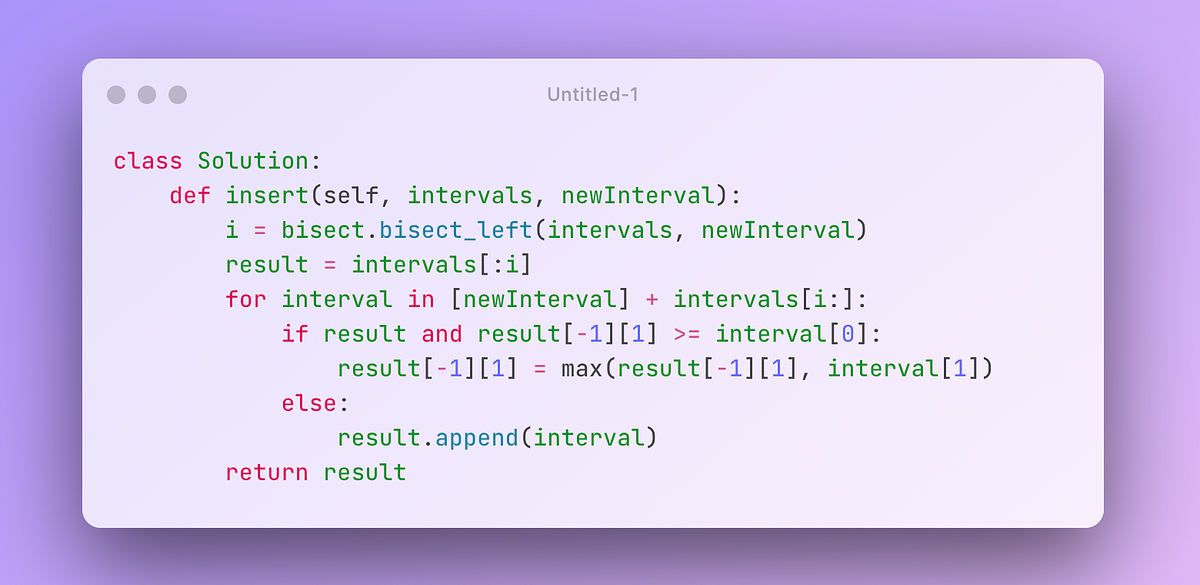Solving LeetCode With Python: Problem #57 Insert Intervals | by Ayun ... Solving LeetCode With Python: Problem #57 Insert Intervals | by Ayun ...