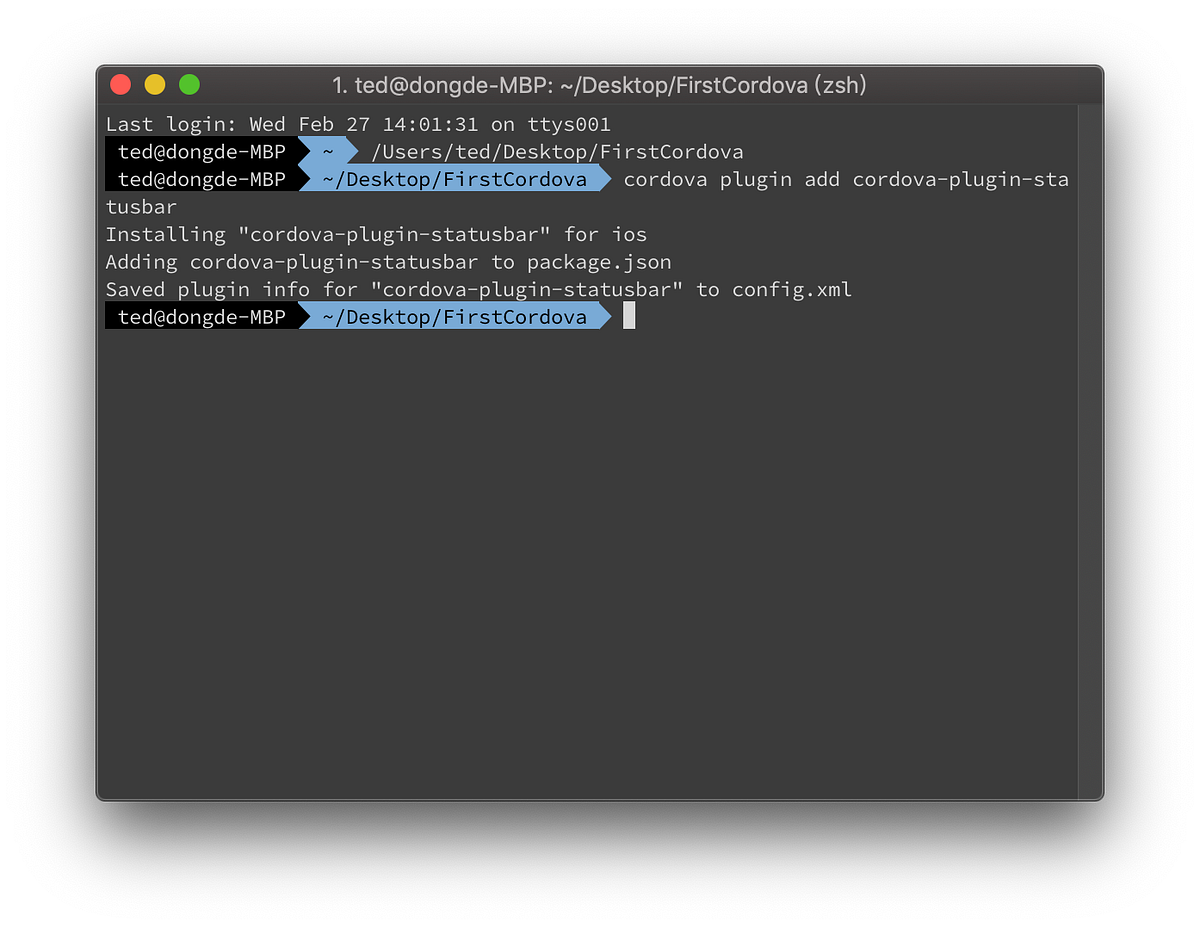 Cordova 實作Plugin應用-StatusBar. 這個章節主要是講解Cordova… | by Ted dong | Ted-workDeveloper | Medium