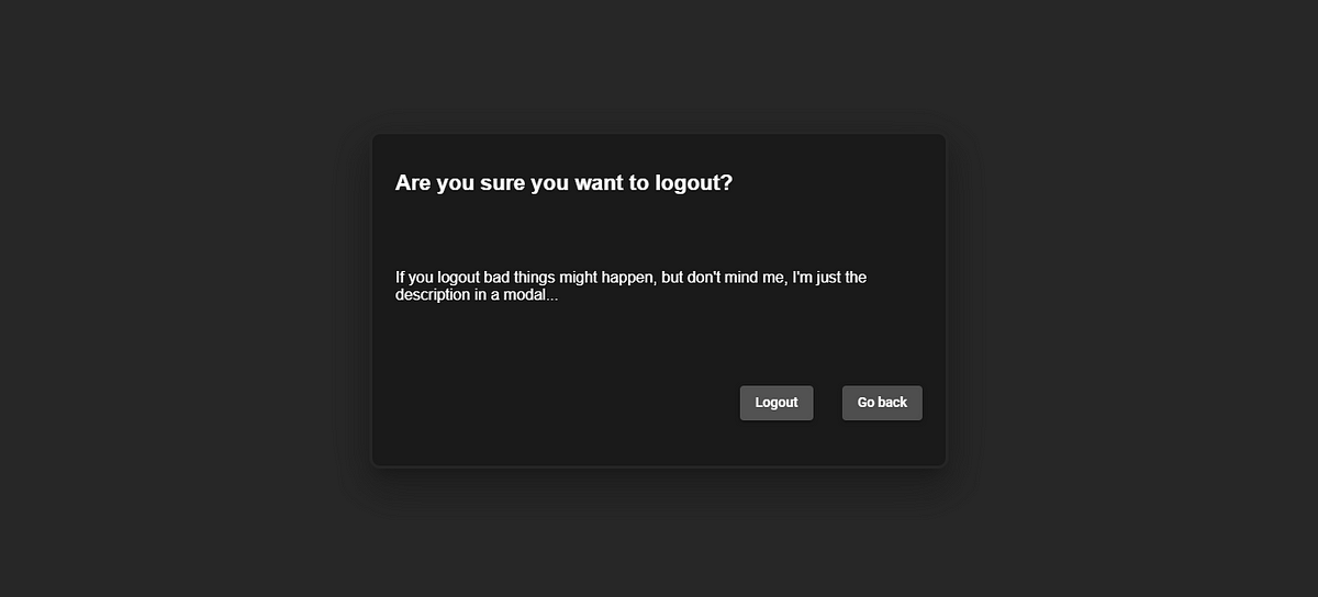 How to create a Modal Dialog component in Angular 8 | by José Fernando ... How to create a Modal Dialog component in Angular 8 | by José Fernando ...