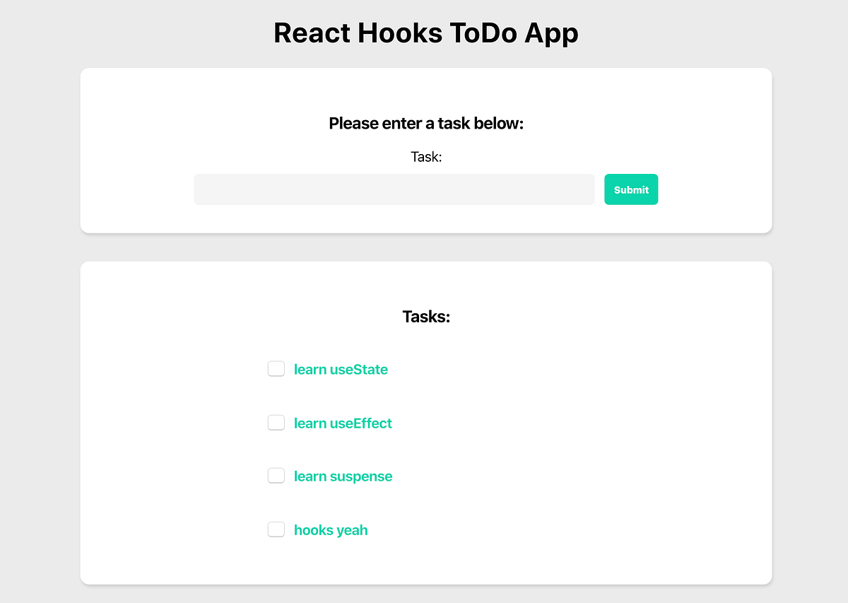 React Hooks To-Do App (w/ HTTP requests) | by Tyler Knapp | Medium