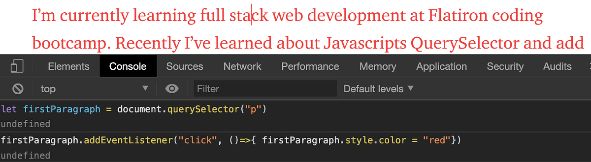 Javascript QuerySelector and Event Listeners | by sir lols | Medium