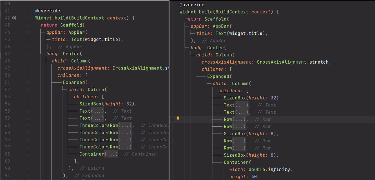 Flutter widget tree split; the ugly, the bad and the good. | by Jalal ...