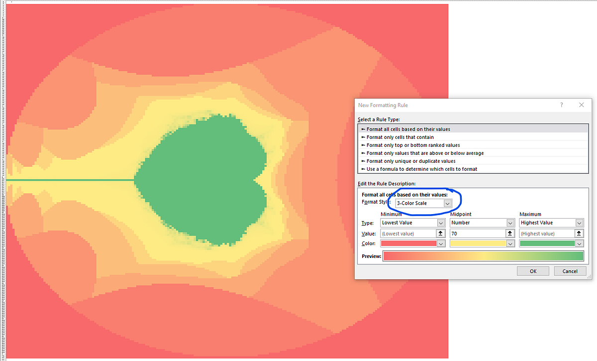 Mandelbrot Set in Excel using MakeArray | by Gareth Stretton | Medium