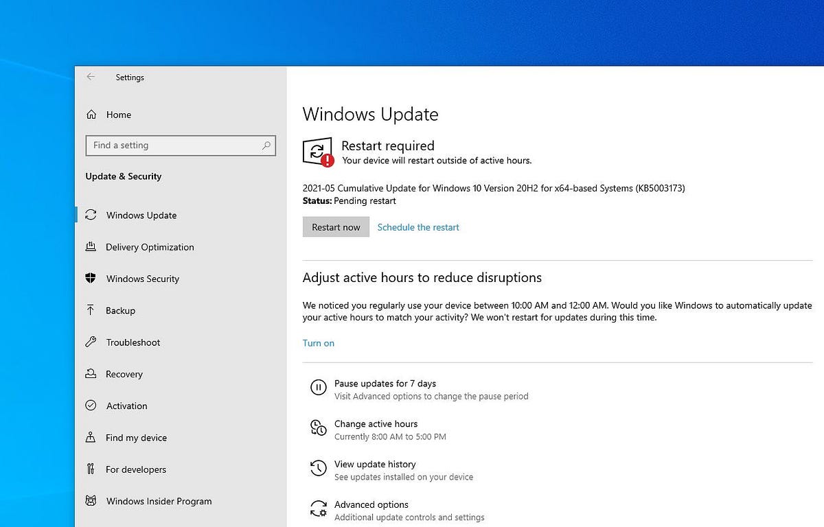 Download Windows 10 KB5003173 Security Patch May 2021 | by Windows 11 ...