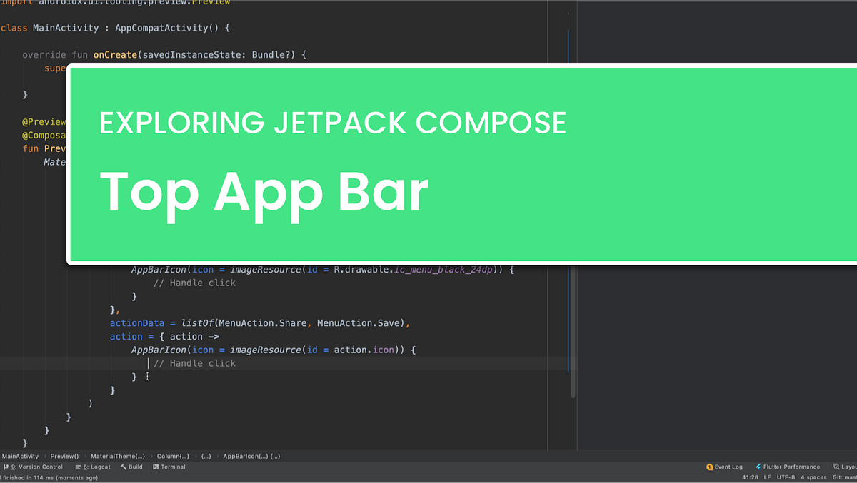 Exploring Jetpack Compose: TopAppBar | by Joe Birch | Google Developer Experts | Medium