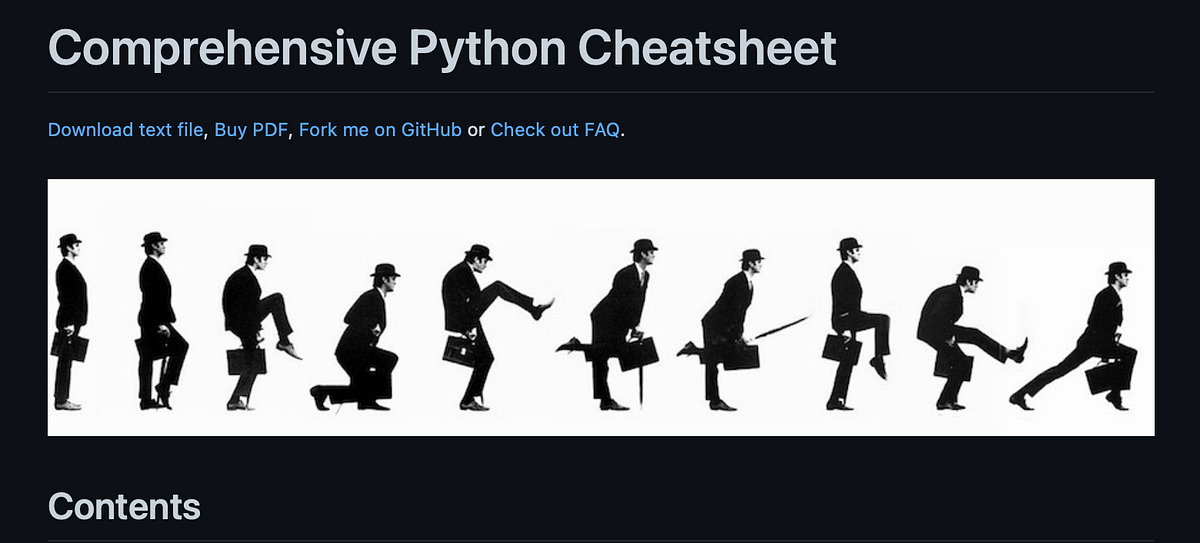 This is the biggest Python cheat sheet | by Manpreet Singh | Medium