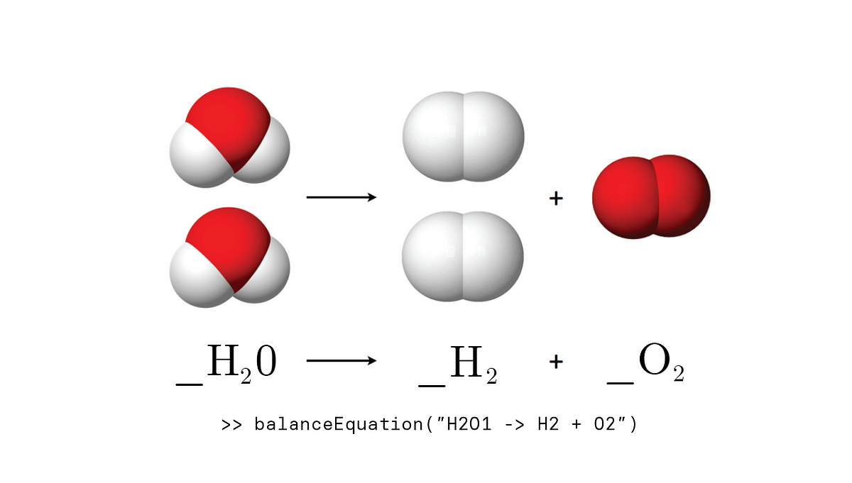 Balancing Chemical Equations Using Python By Adam Dhalla Python In Plain English