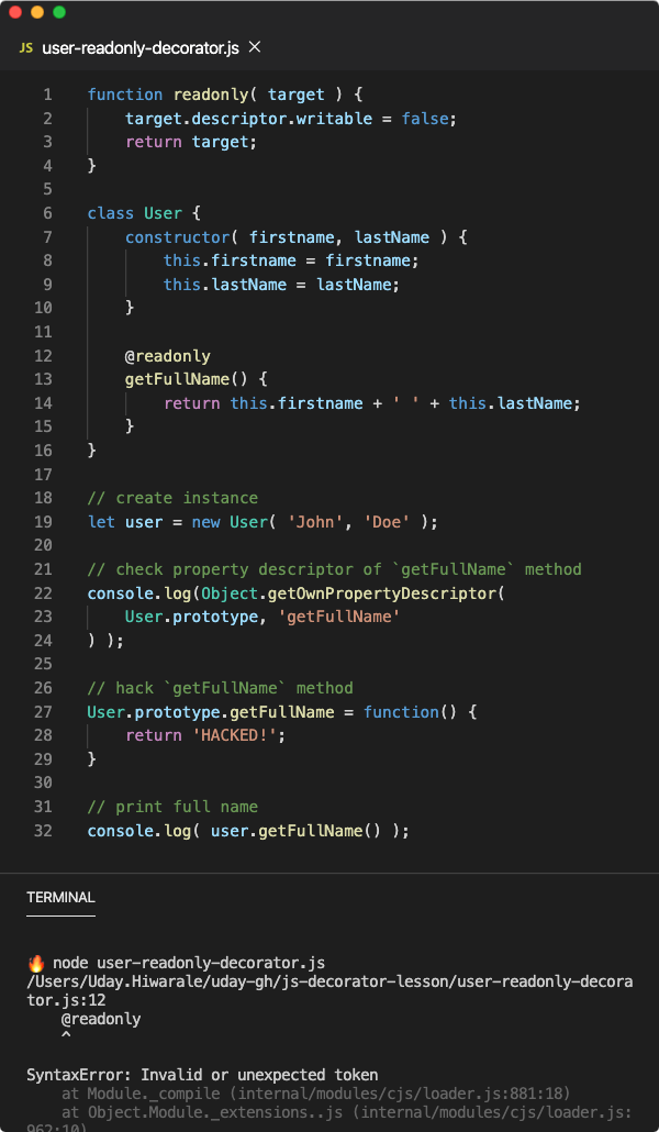 A minimal guide to JavaScript (ECMAScript) Decorators and Property Descriptor of the Object | by ...