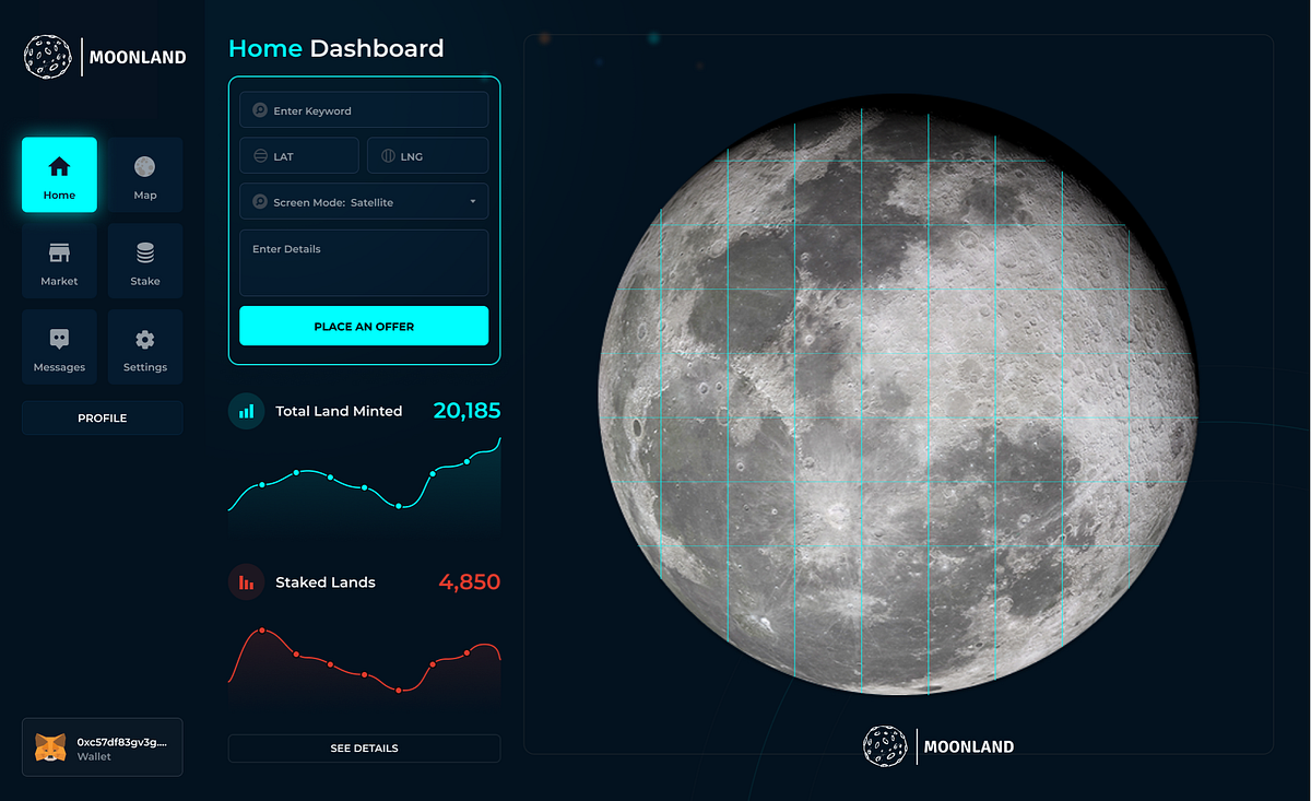 NFT Moon buy virtual land of the moon metaverse - Moon Land Metaverse ...