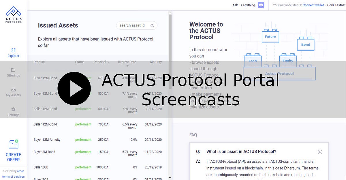 How to use the ACTUS Protocol Portal | by Nils Bundi | atpar blog | Medium