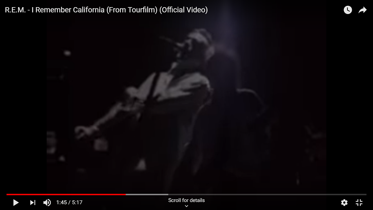 The Most Perfect Song of REM. I had an immersive dream last night. In ...