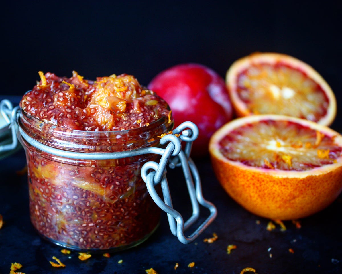 Blood Orange & Plum Chia Compote. Serves 10 | by Emily Wright | Medium