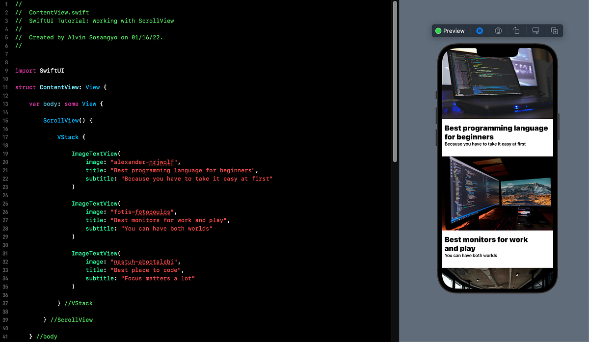 SwiftUI Tutorial: Working with ScrollView | by Arc Sosangyo | Dev Genius