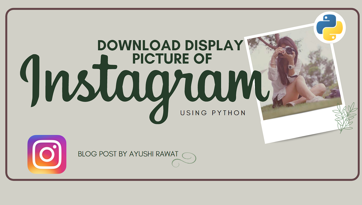 Download Display Picture of an Instagram Account Using Python