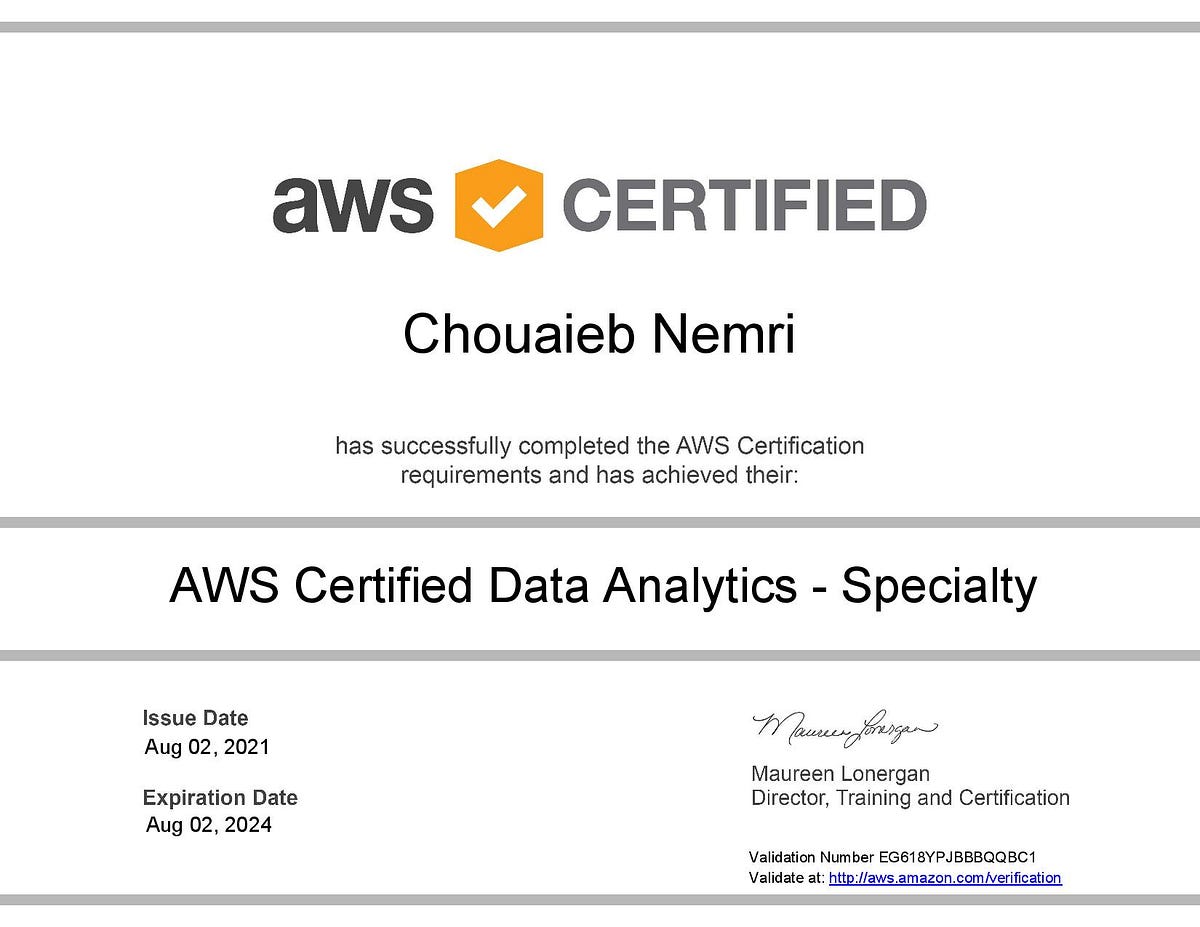[2022] Clear your AWS Data Analytics — Specialty certification | by Chouaieb Nemri | Medium