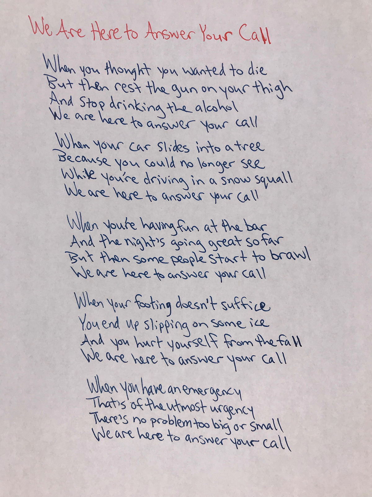 We Are Here to Answer Your Call. A kyrielle poem | by Megan Nicole ...