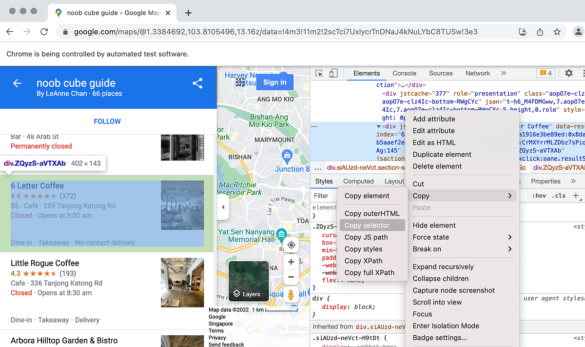 How I web-scraped my custom Google Maps list into a csv file | by ...