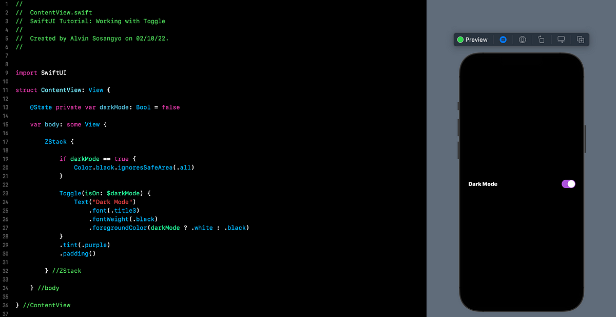 Swiftui Tutorial Working With Toggle By Arc Sosangyo Dev Genius