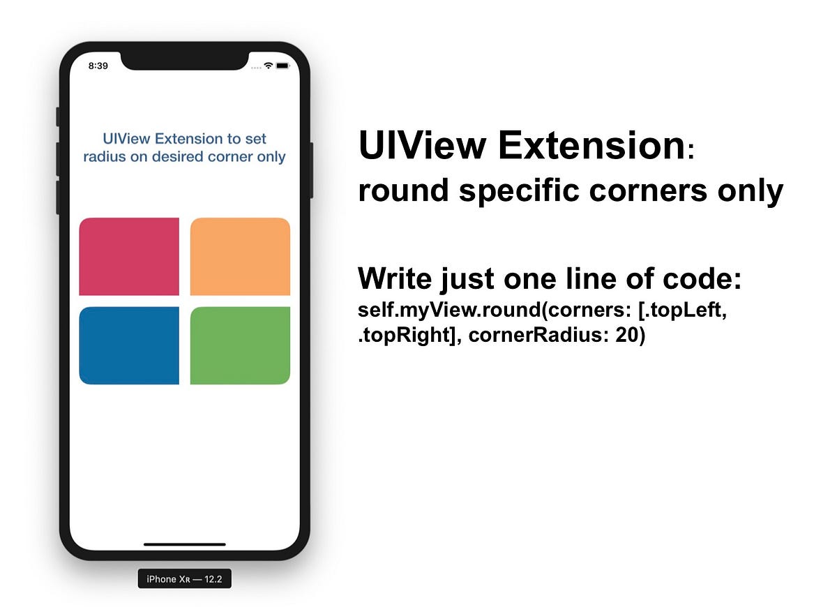 How To Set Cornerradius For Only Top Left And Top Right Corner Of A Uiview By Siek Medium